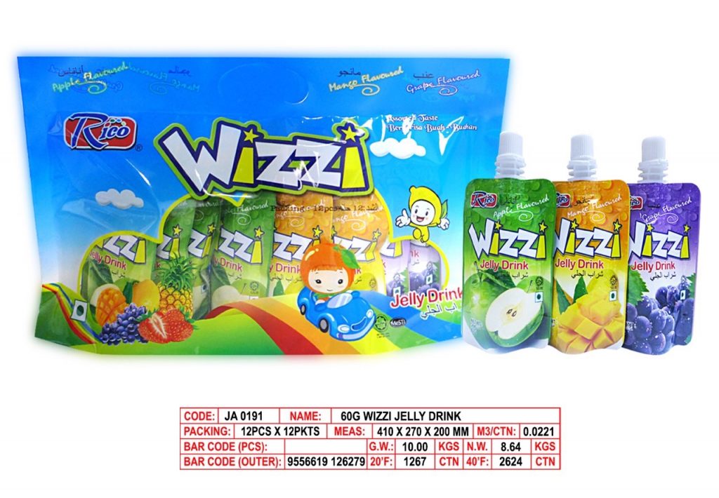 Wizzi Jelly Drink (1T x 12bịch x 12gói x 60g) - Công ty Asia Food